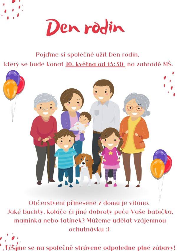 den rodiny v Klubíčku 10. 5. od 15:30 | MŠ Klubíčko